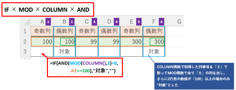 【IF × MOD × COLUMN × AND】関数コンボ、列パターンと条件を組み合わせる！ - ジッピーとタスクのExcel工房